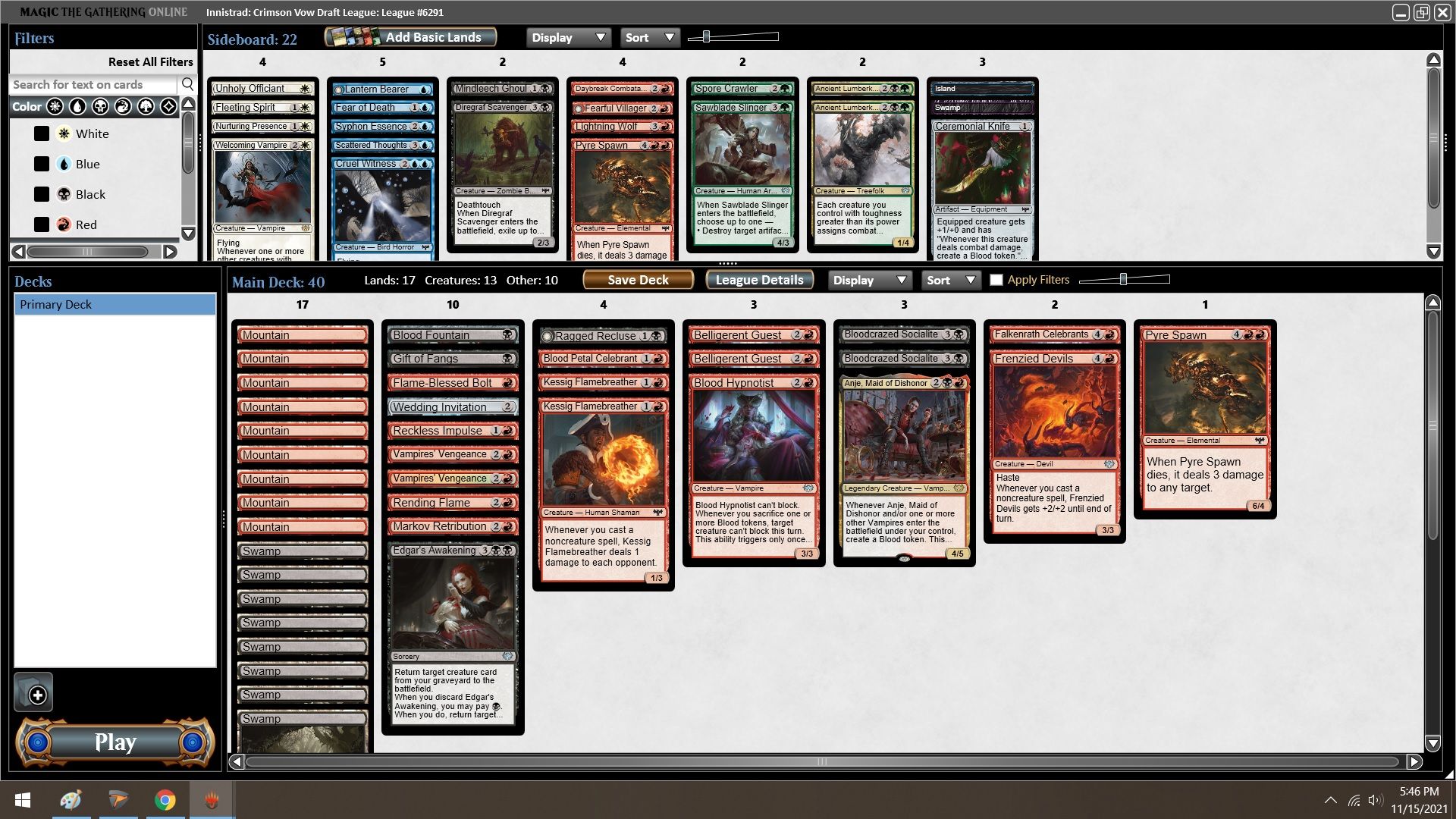 Reid Duke's Crimson Vow Limited Primer - Deep Dive | TCGplayer